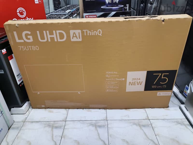 smart tv LG 75 UT80 صورة UHD بدقة 4K حقيقية وألوان وتفاصيل مذهلة مع 4K ...