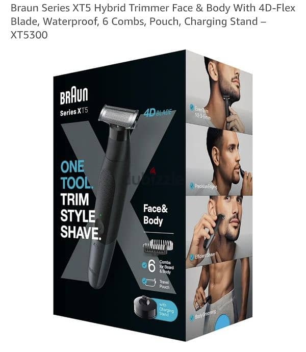 Braun Series XT5 Hybrid Trimmer Face & Body WithCharging Stand XT5300 ...