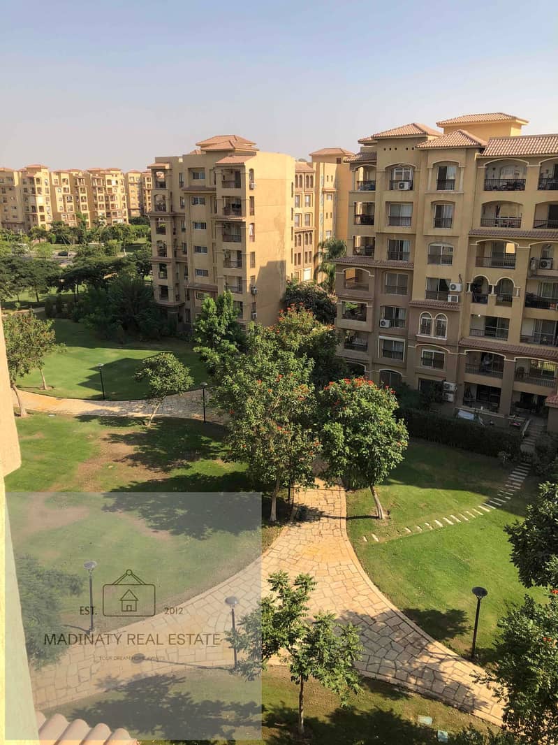For rent, an apartment of 140 meters, b1, wide garden view, Madinaty ...