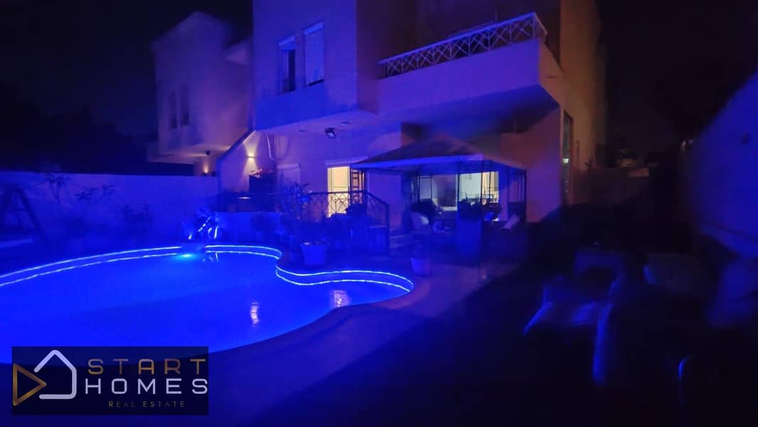 Furnished villa in Al Rehab with a private swimming pool next to the ...
