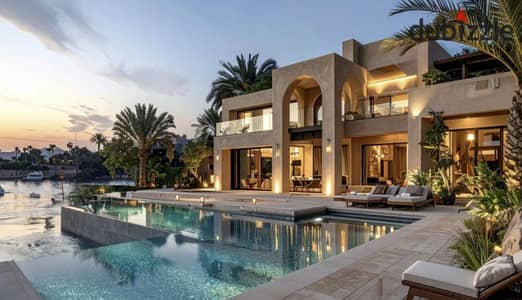 Luxury finished villa open view directly on the Nile in Jirian Palm ...