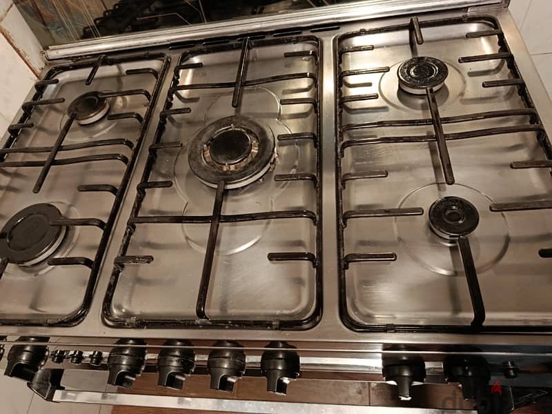 Fresh Gas Cooker 5 Burners Full Stainless Plaza 90 X 60 Cm With Fan ...