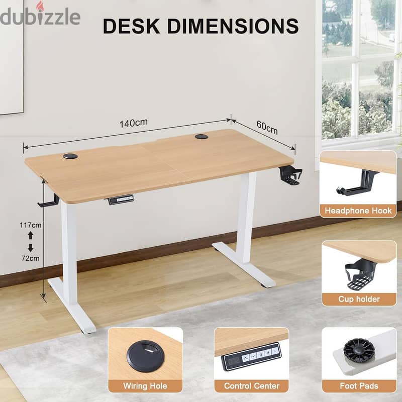 electric adjestable FlakeTech Desk Motorized مكتب كهربائى IKEA HERMAN ...
