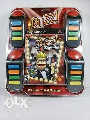 Ps2 Playstation 2 BUZZ Controllers set Game Buzzers Bundle + game ...