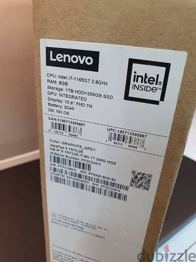 open box ideapad 5 CPU i7 1165G7 2.80GHZ up4.70GHZ SSD NVME 256GB+1TB ...
