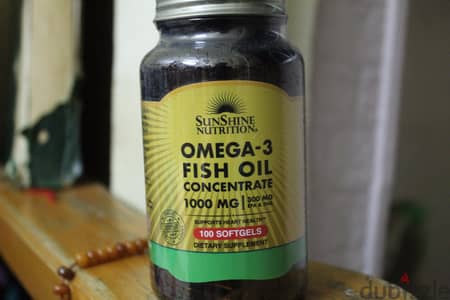 OMEGA 3 FISH OIL CONC 1000 MG 100 SG Sun shine - أدوات رياضية - 199577490
