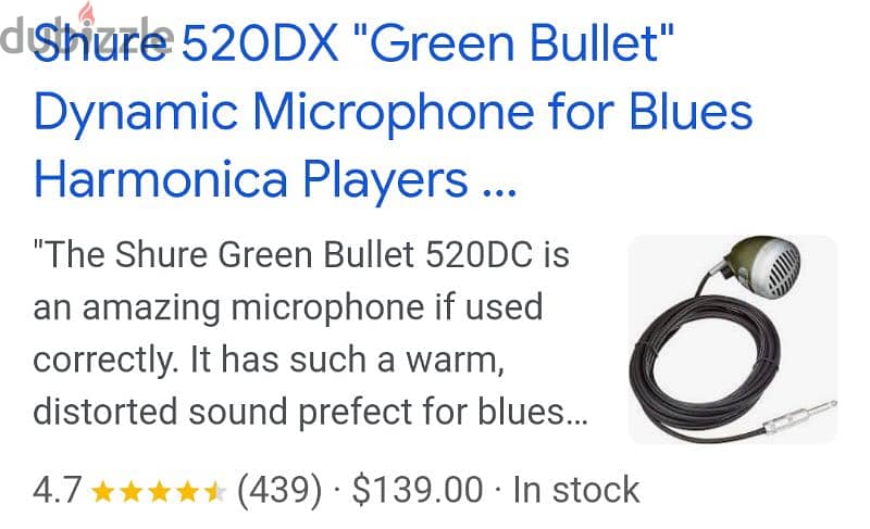 Harmonica microphone shure 520dx - آلات موسيقية - 200151013